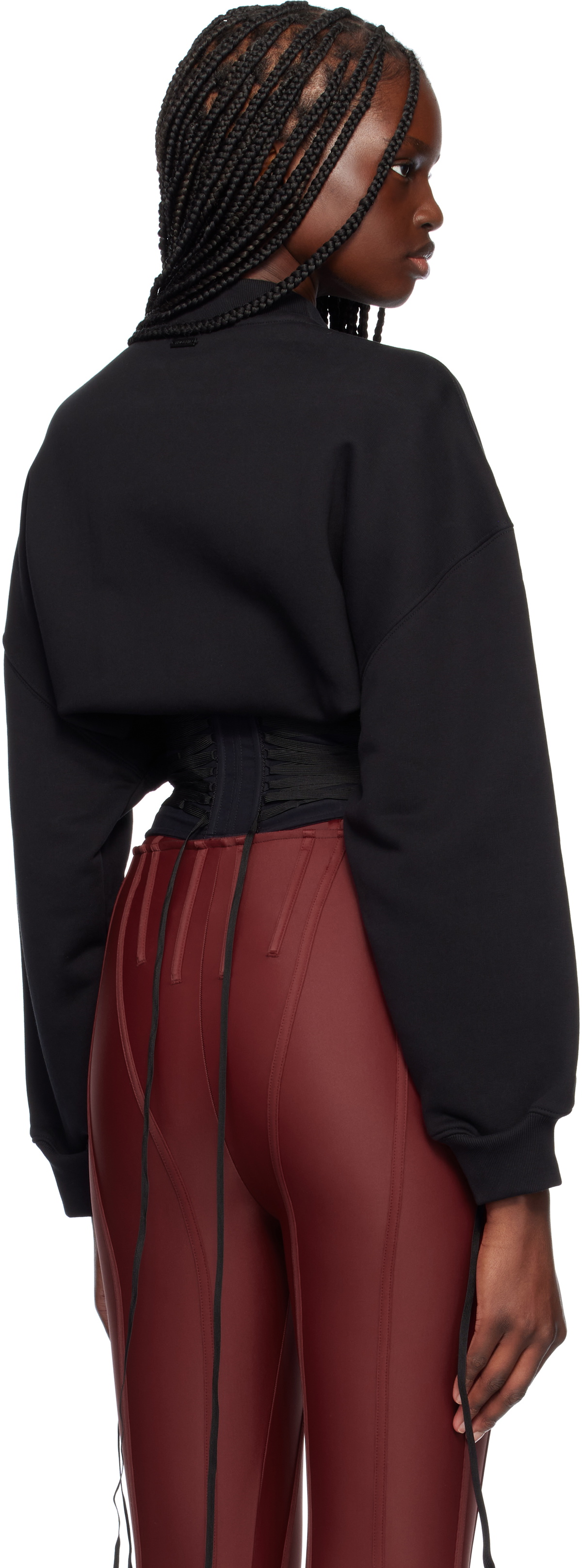 Mugler Black Laced Corset Track Jacket Mugler