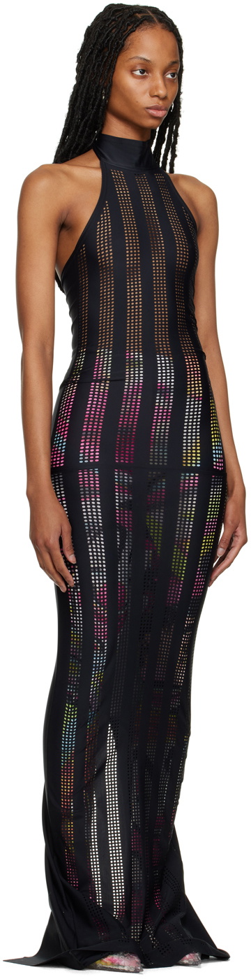 FAL-ASH Black Lasercut Maxi Dress FAL-ASH