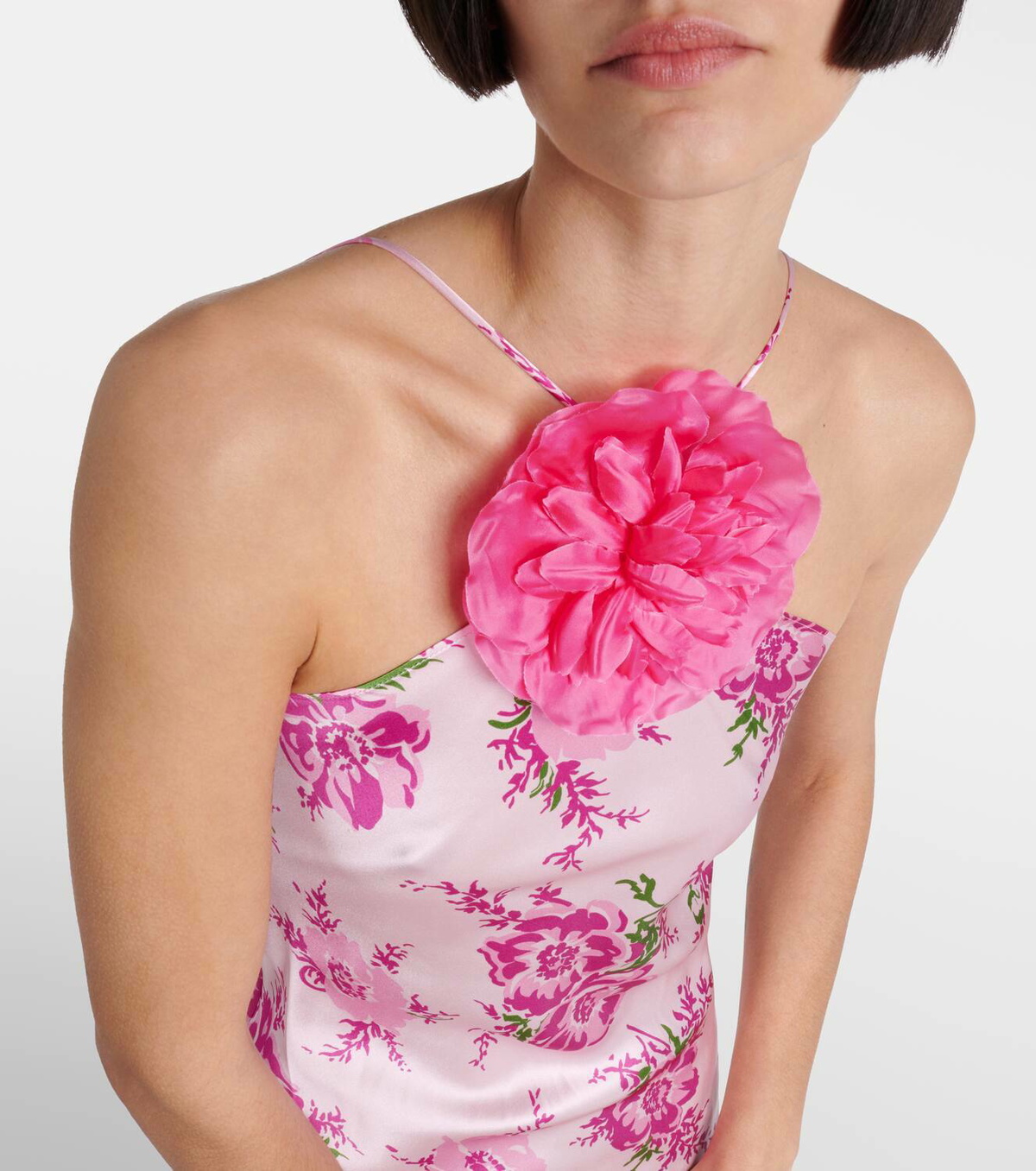 Rodarte Floral-appliqué silk maxi dress Rodarte