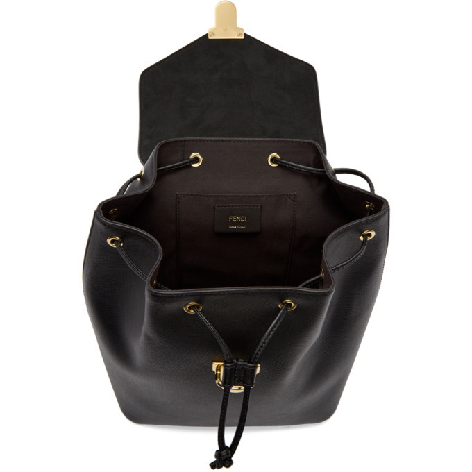 Fendi Black Leather Backpack Fendi