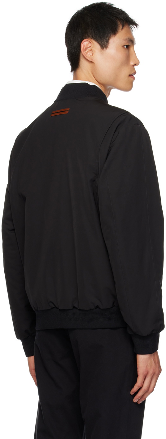 ZEGNA Black Padded Bomber Jacket Zegna