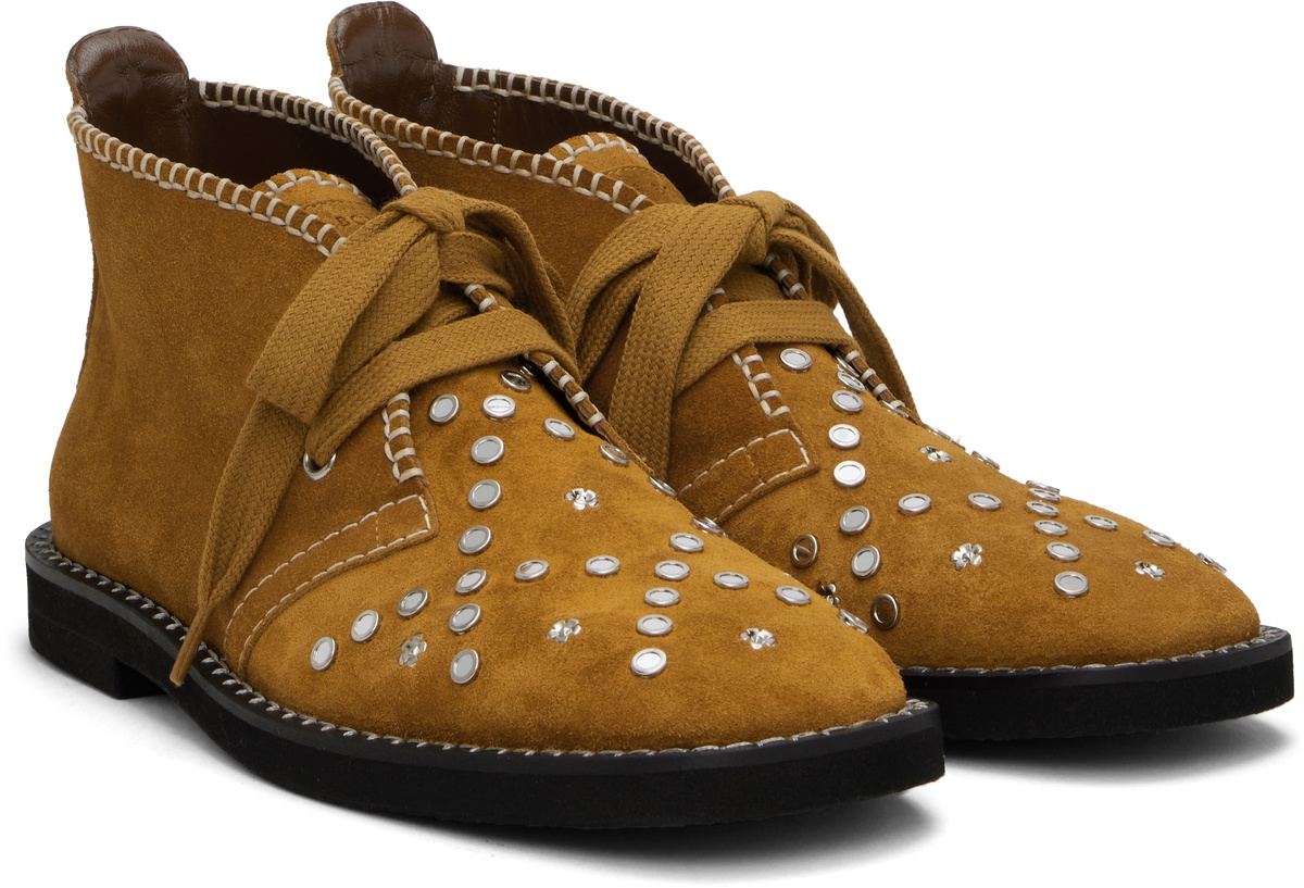 Wales Bonner Tan Desert Lace Studs Boots Wales Bonner