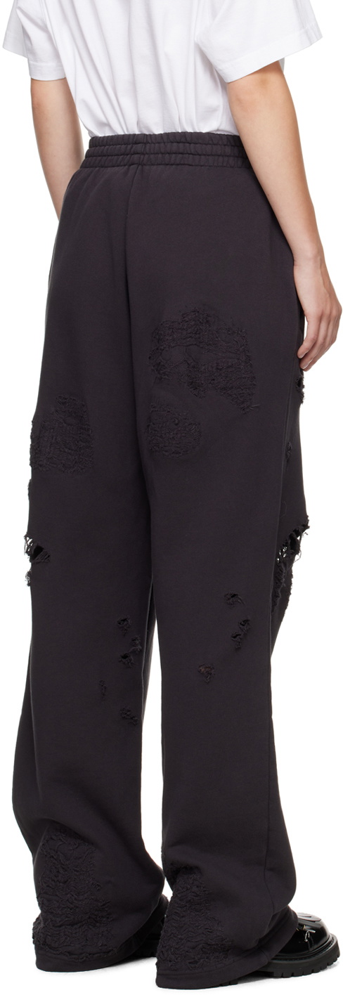 We11done Black Distressed Sweatpants We11done