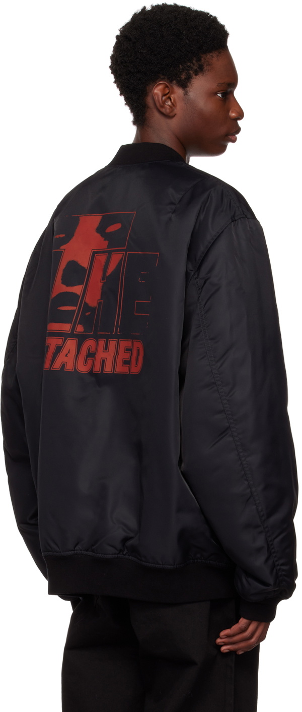 Raf Simons Black Detached Print Bomber Jacket Raf Simons