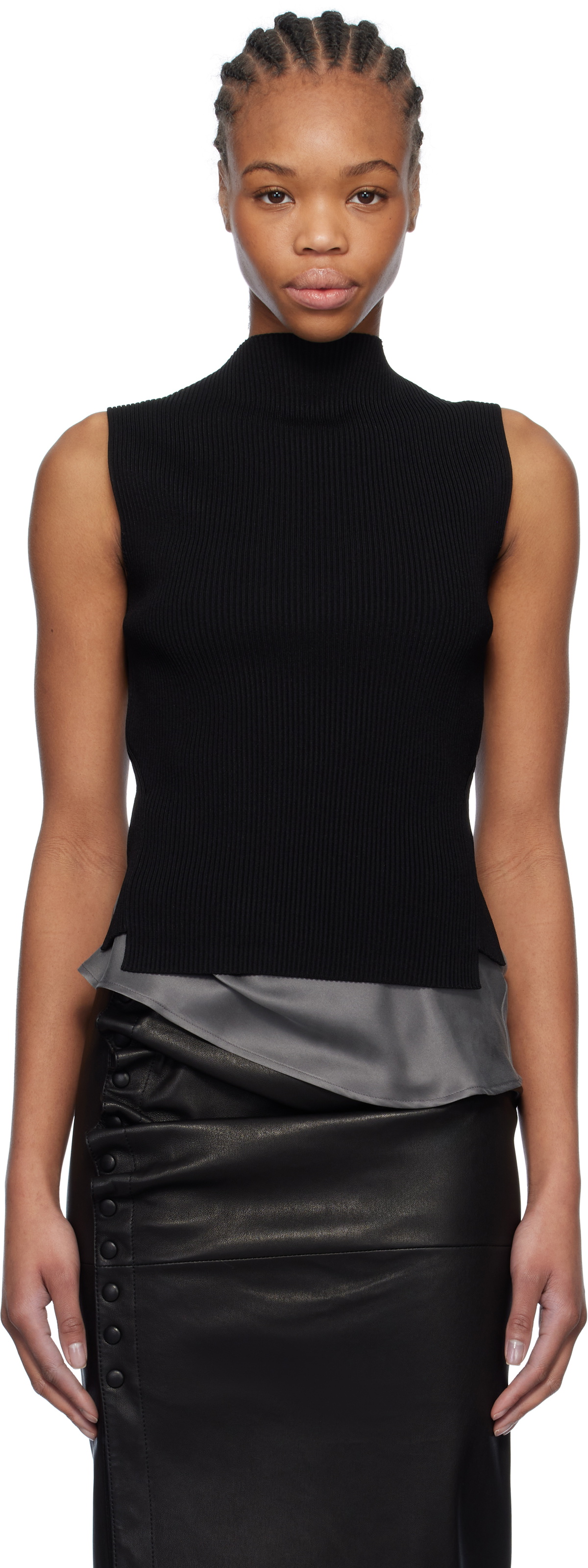 Victoria Beckham Black Mock Neck Top Victoria Beckham