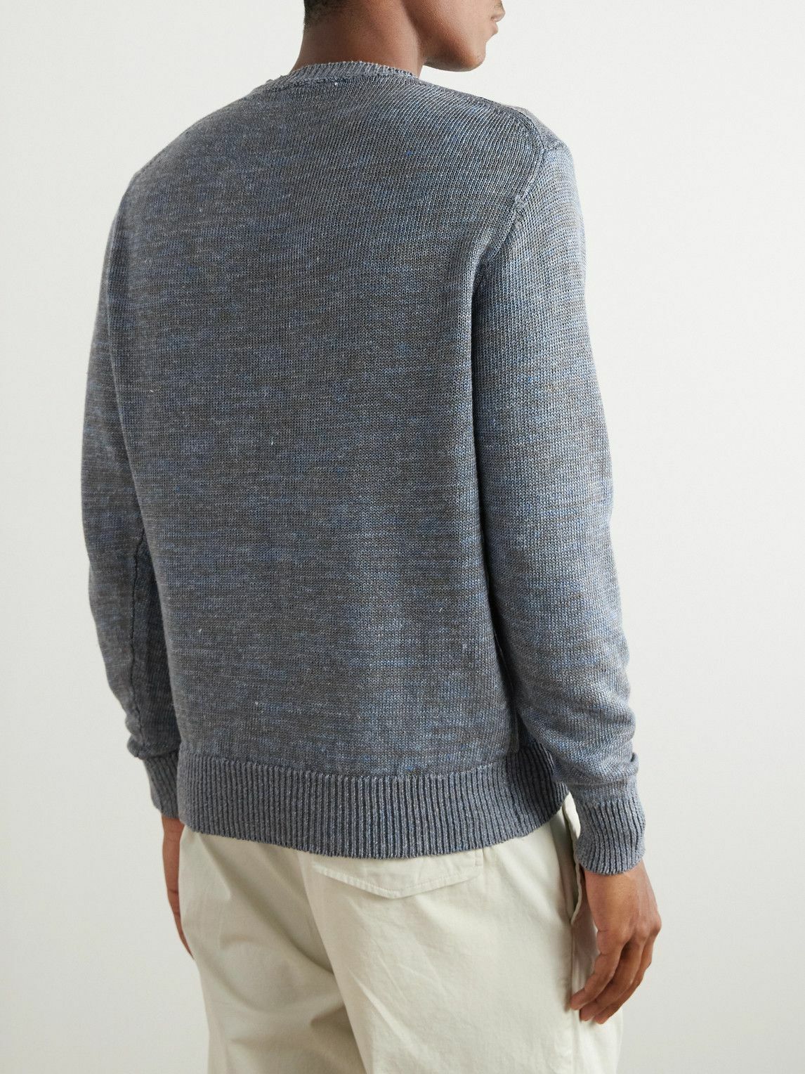 Inis Meáin - Knitted Linen Sweater - Blue Inis Meáin