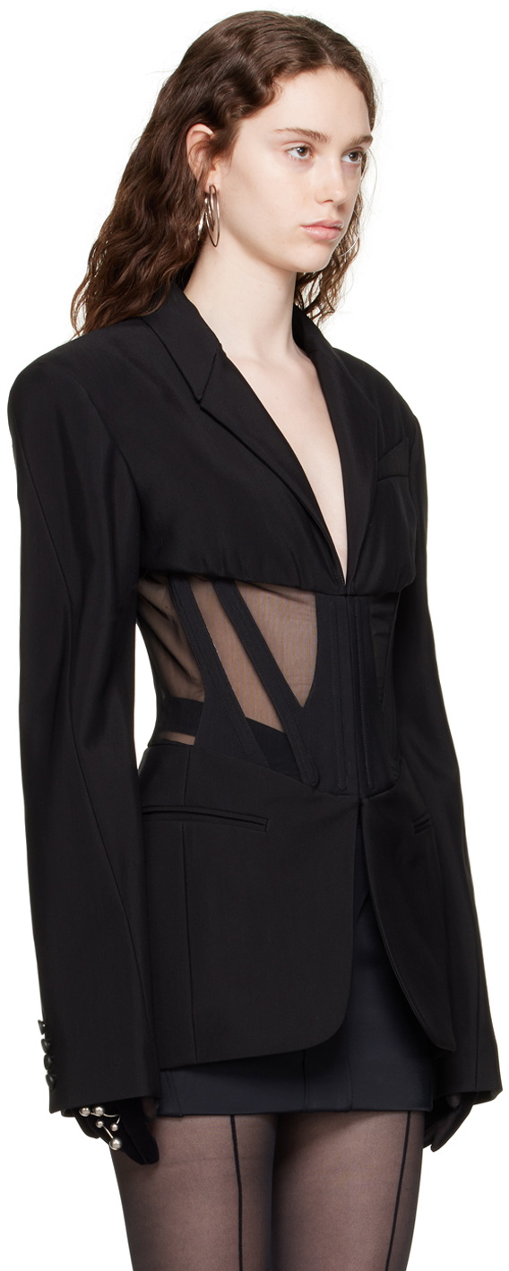 Mugler Black Corseted Blazer Mugler