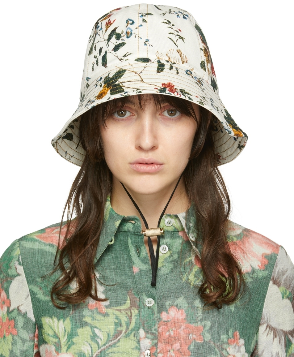 Erdem White Cotton Bucket Hat Erdem