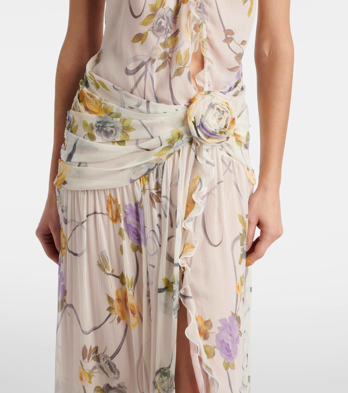 Blumarine Floral silk creponne maxi dress Blumarine