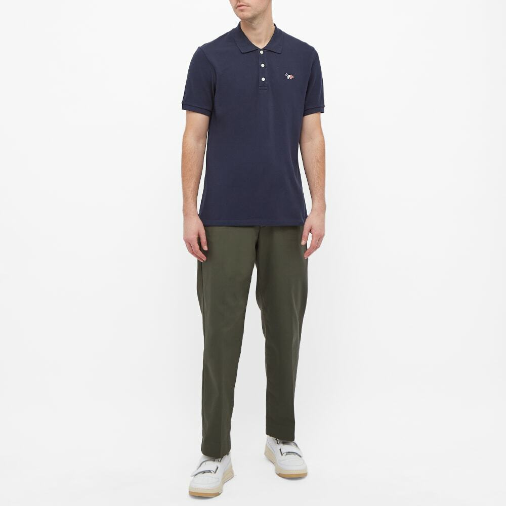 Maison Kitsuné Men's Tricolour Fox Polo Shirt in Navy Maison Kitsune