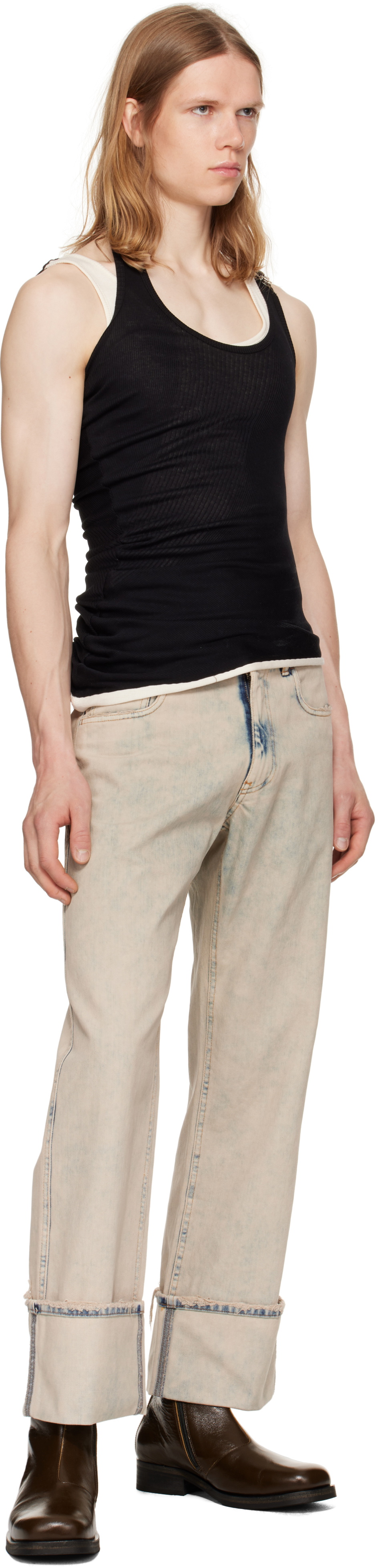 Coperni Beige & Blue Boyfriend Jeans Coperni