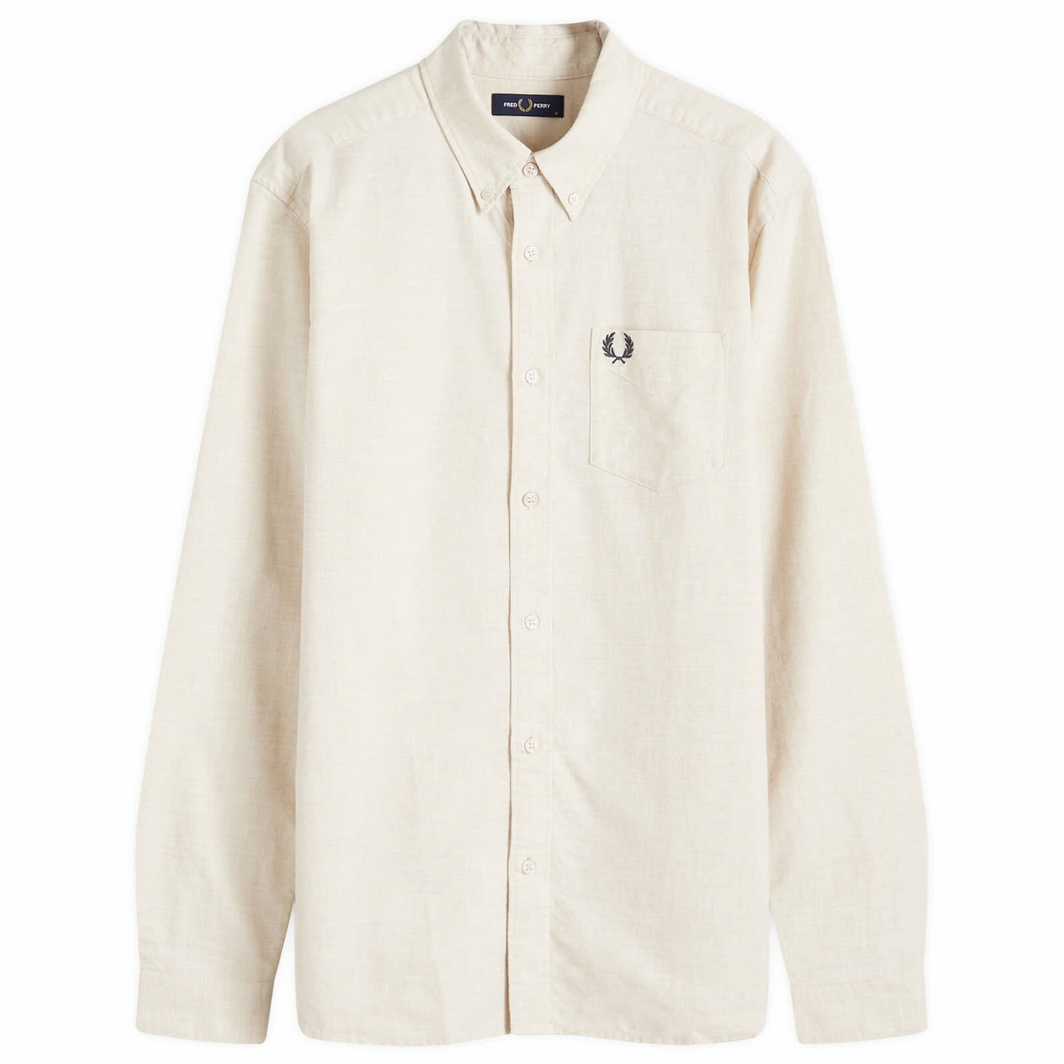 Fred Perry Men's Oxford Shirt in Porridge Marl Fred Perry