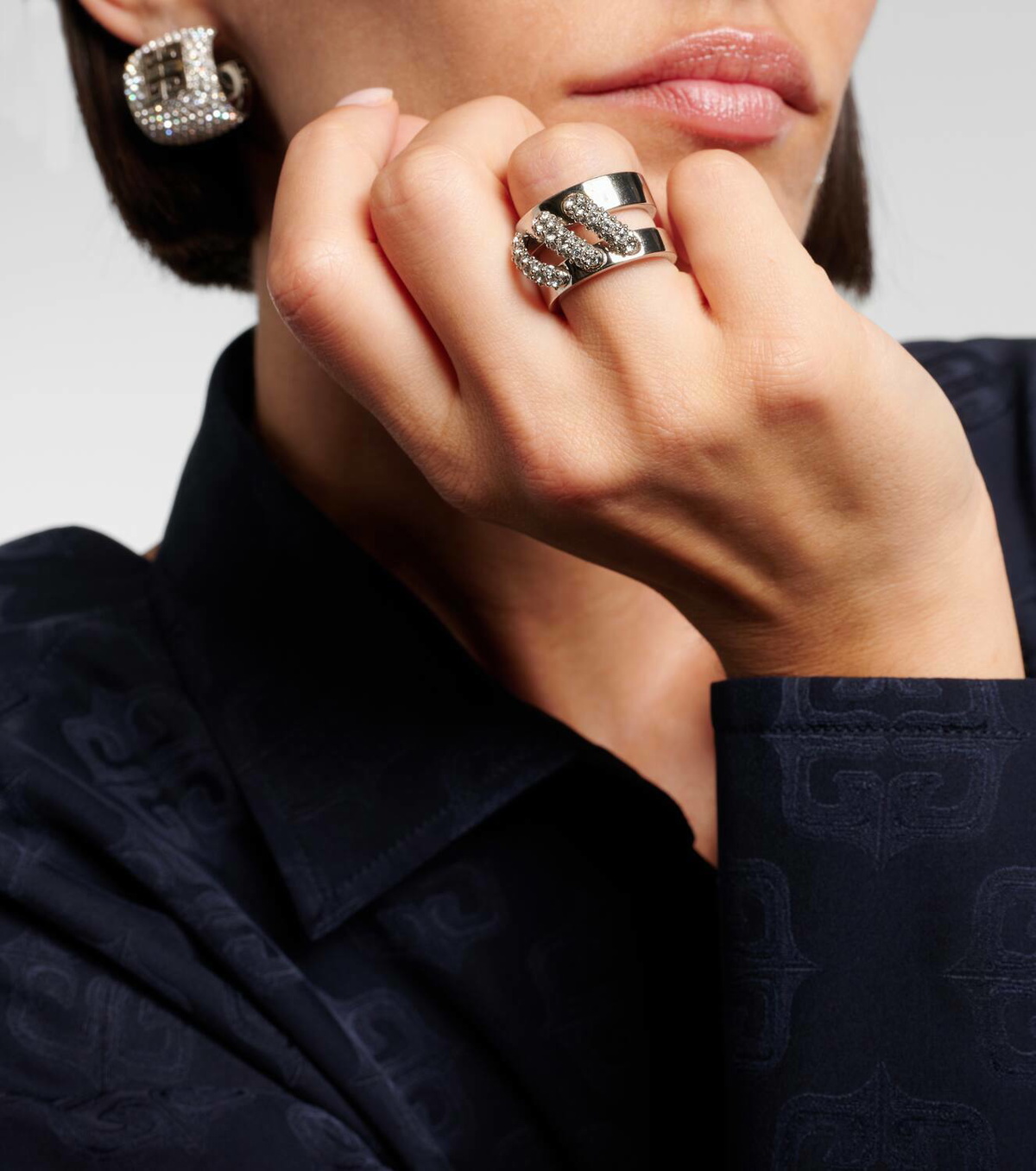 Givenchy Stitch crystal-embellished ring Givenchy