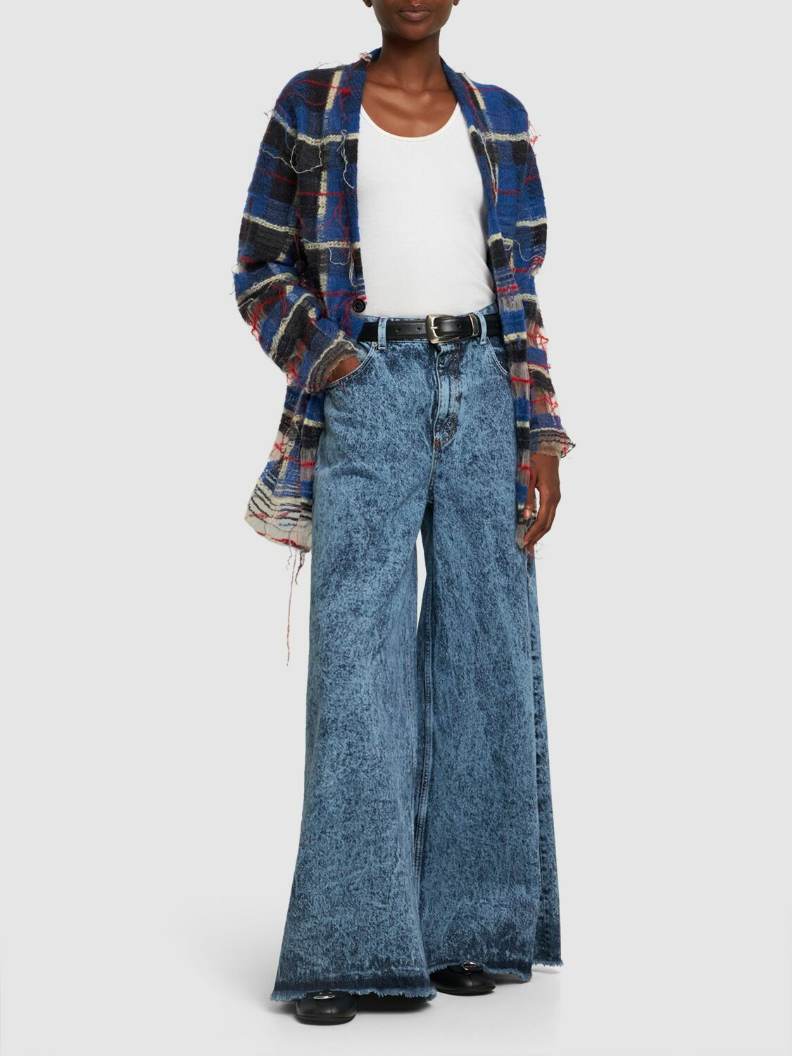 MARNI - Marble Dyed Cotton Denim Flared Jeans Marni