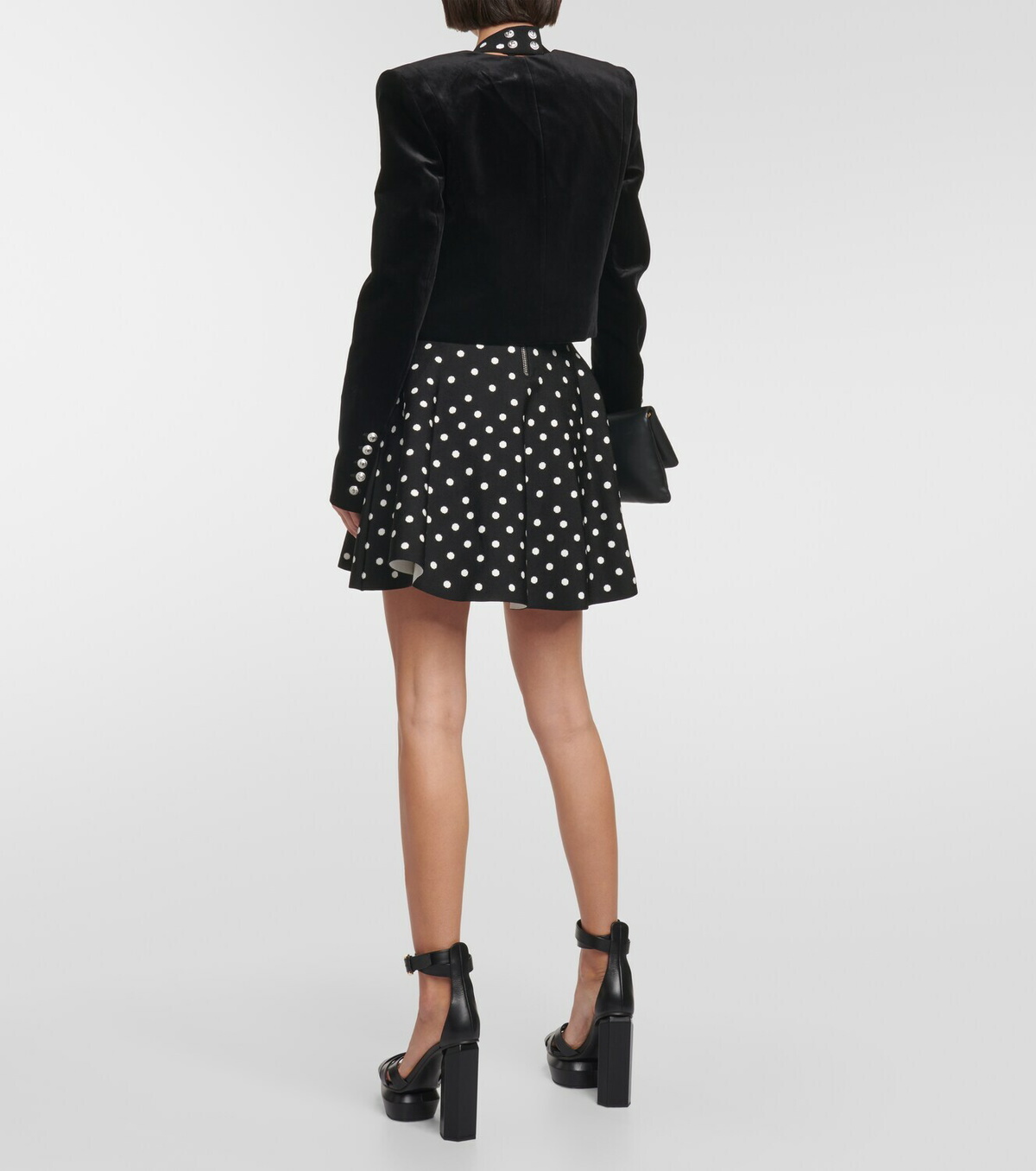 Balmain Embellished cropped velvet blazer Balmain