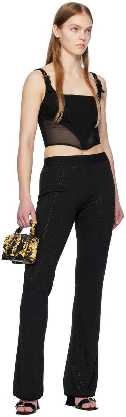 Versace Jeans Couture Black Baroque Buckle Top Versace