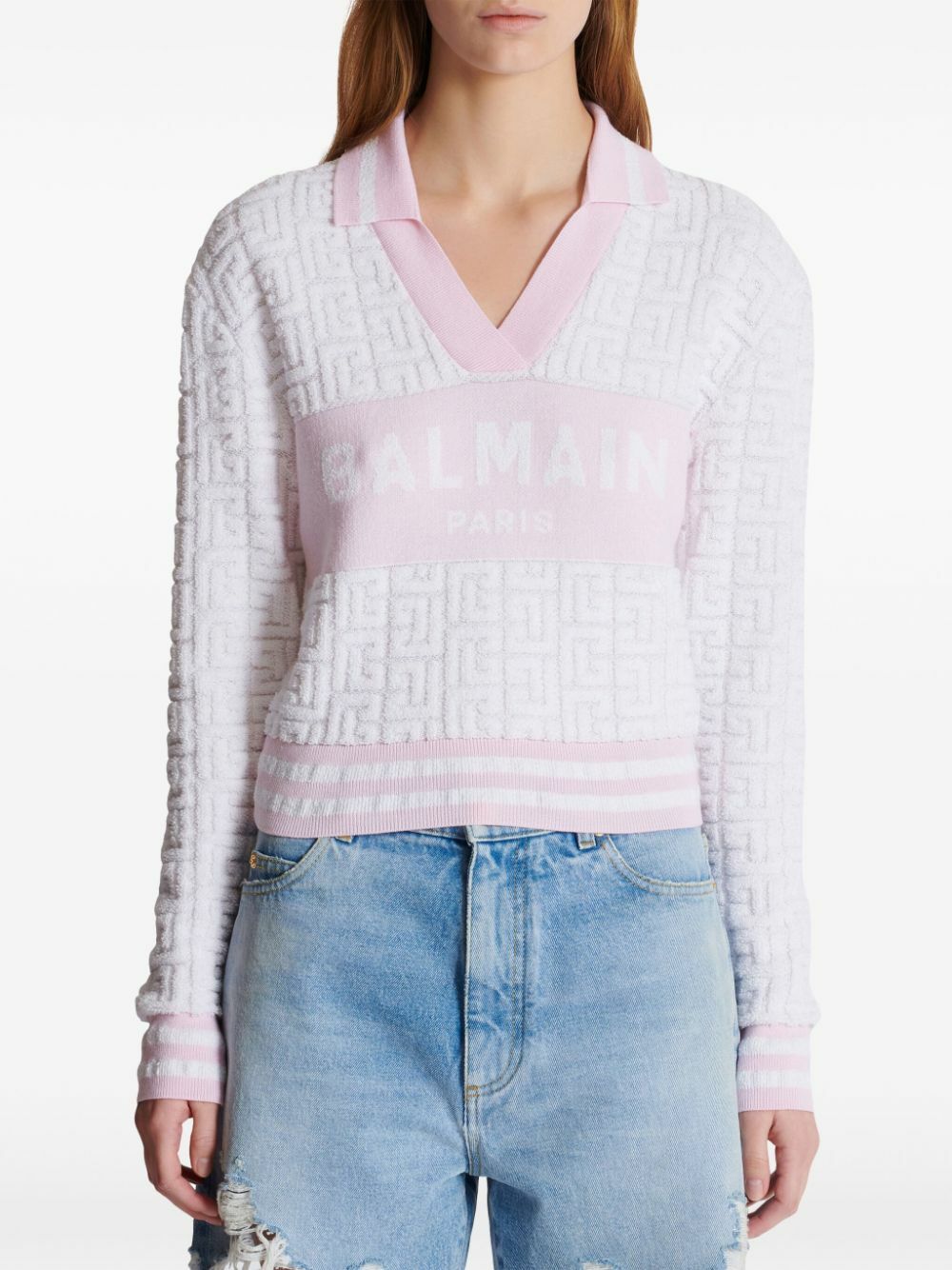 BALMAIN - Monogram Logo Polo Shirt Balmain