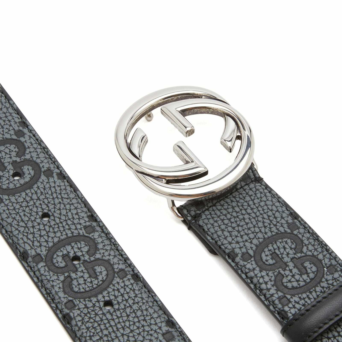 Gucci Men's Interlocking G Jumbo GG Belt in Black Gucci