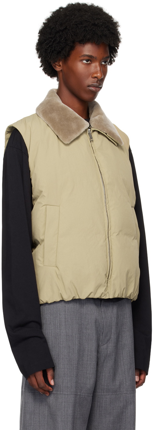 Nanushka Beige Mexim Faux-Fur Down Vest Nanushka