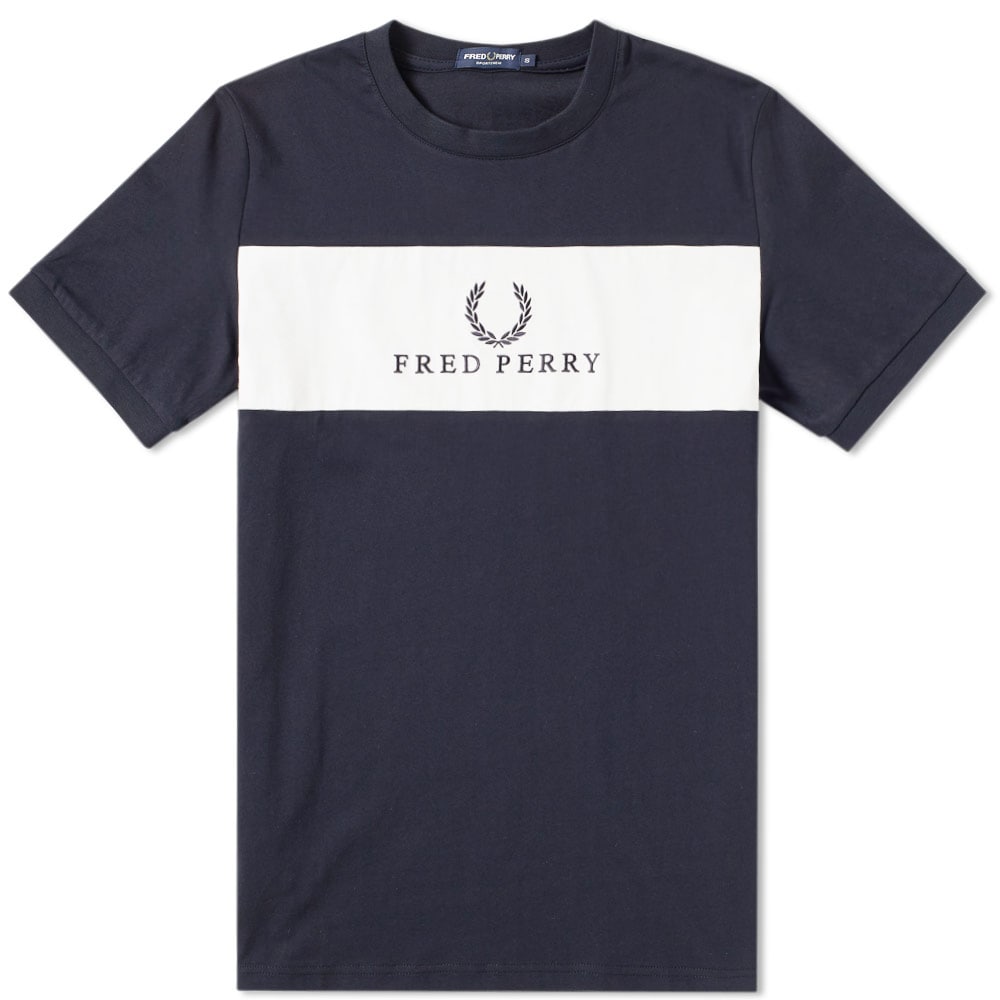 Fred Perry Panel Embroidered Tee Fred Perry Laurel Wreath