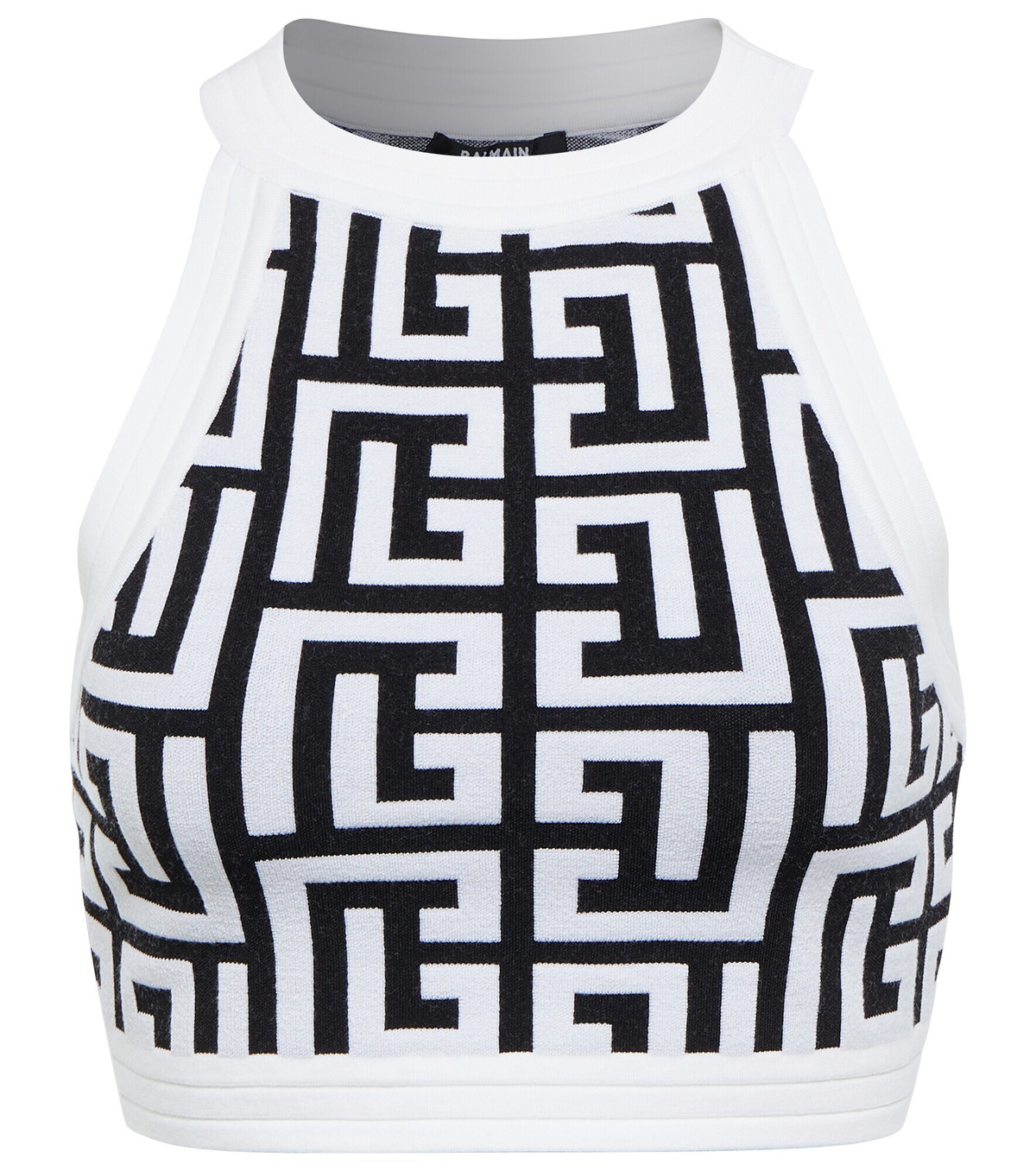 Balmain - Monogram wool-blend crop top Balmain