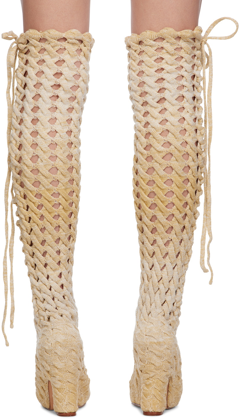 Isa Boulder SSENSE Exclusive Off-White Spiral Cable Boots Isa Boulder