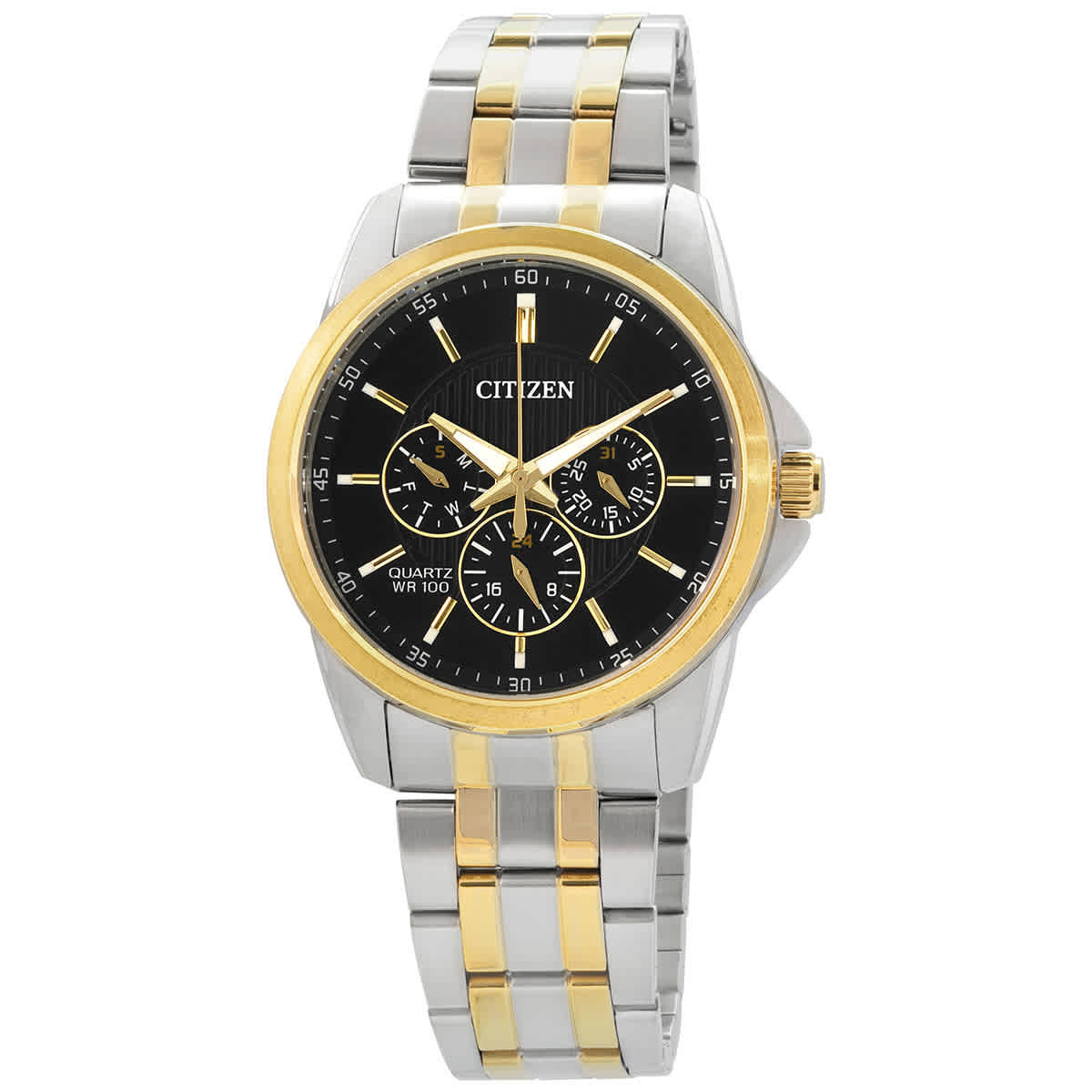 Citizen Quartz Black Dial Mens Two-tone Watch AG8348-56E Citizen