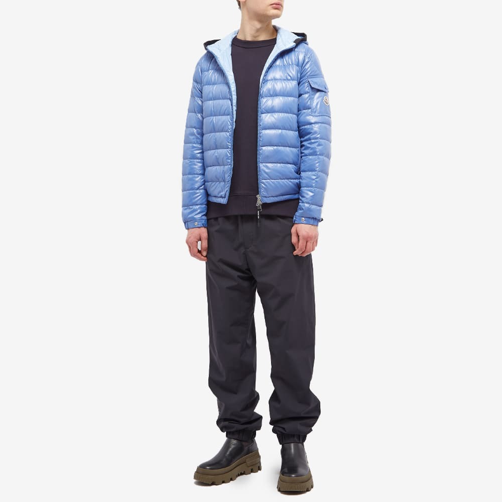 Moncler Men's Galion Hooded Down Jacket in Mid Blue Moncler