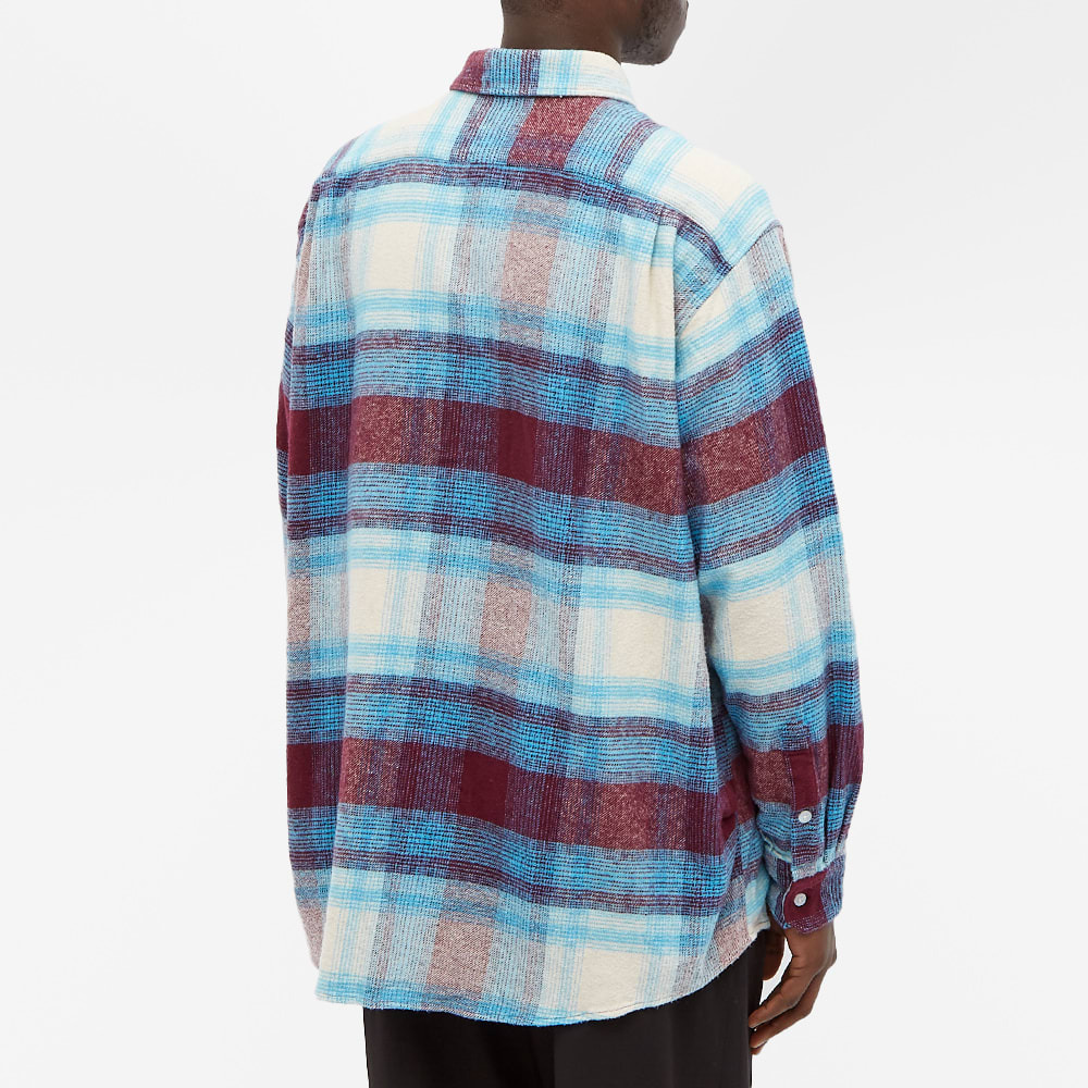 NOMA t.d. Men's Plaid Flannel Shirt in Burgundy/Light Blue NOMA t.d.
