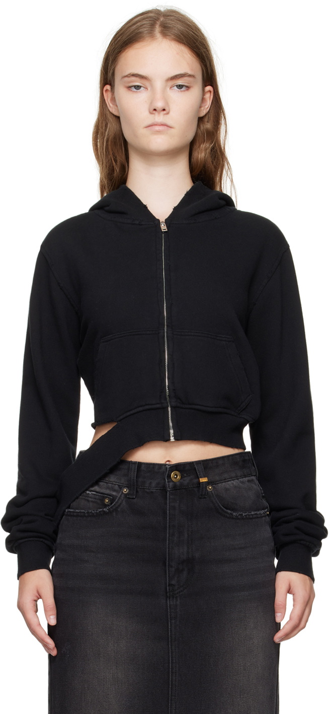 We11done Black Distressed Hoodie We11done