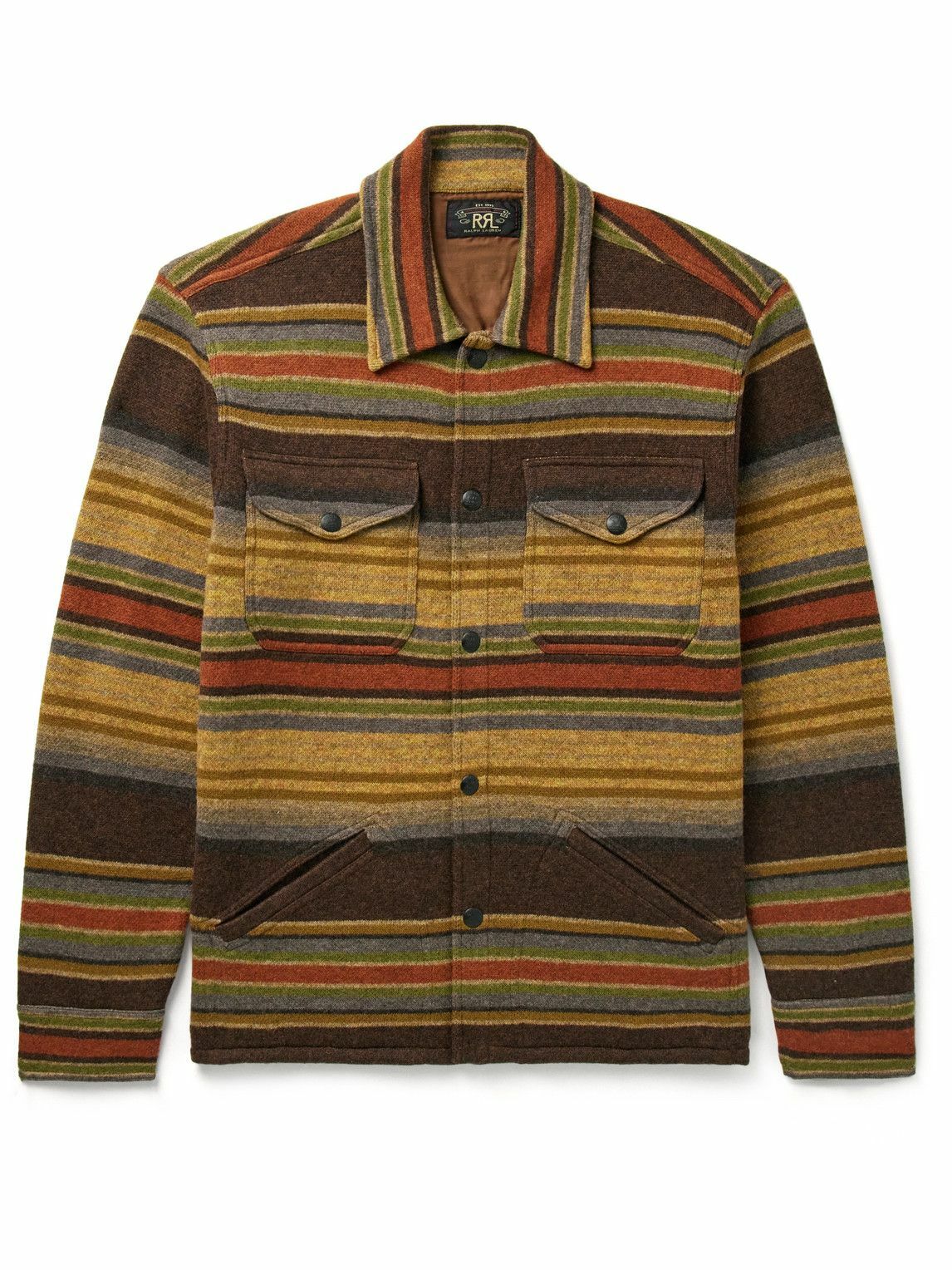 RRL - Striped Wool Overshirt - Brown RRL