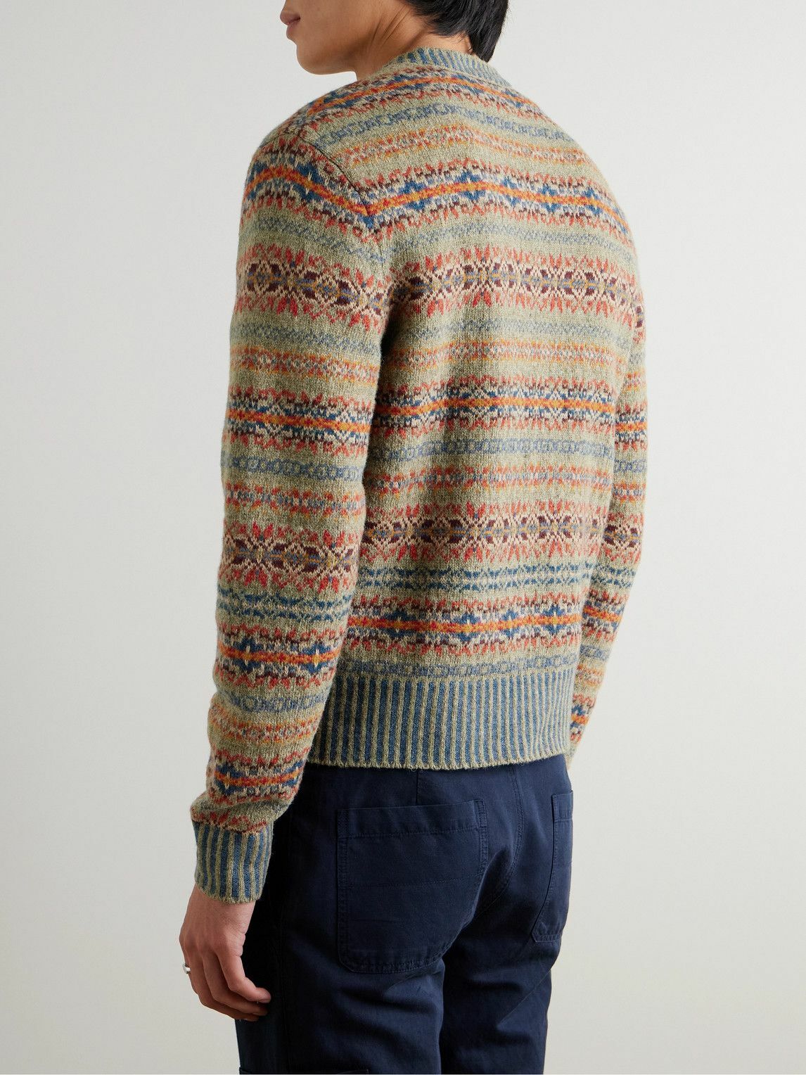 RRL - Embroidered Fair Isle Wool-Blend Sweater - Green RRL