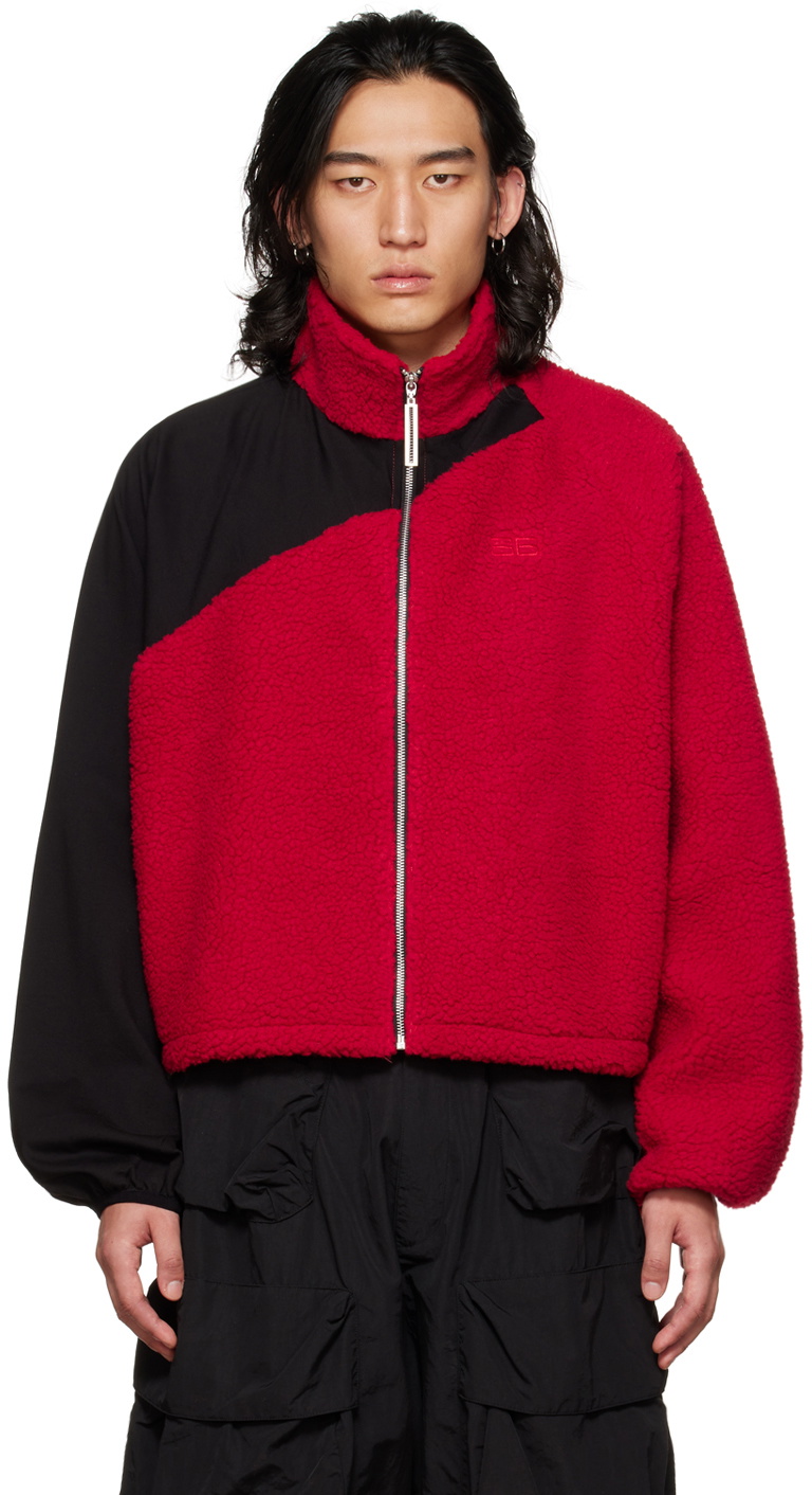 SPENCER BADU Red Asymmetric Jacket Spencer Badu