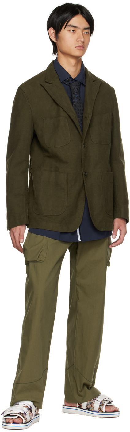 Engineered Garments Black & Navy Jacquard Tie Engineered Garments