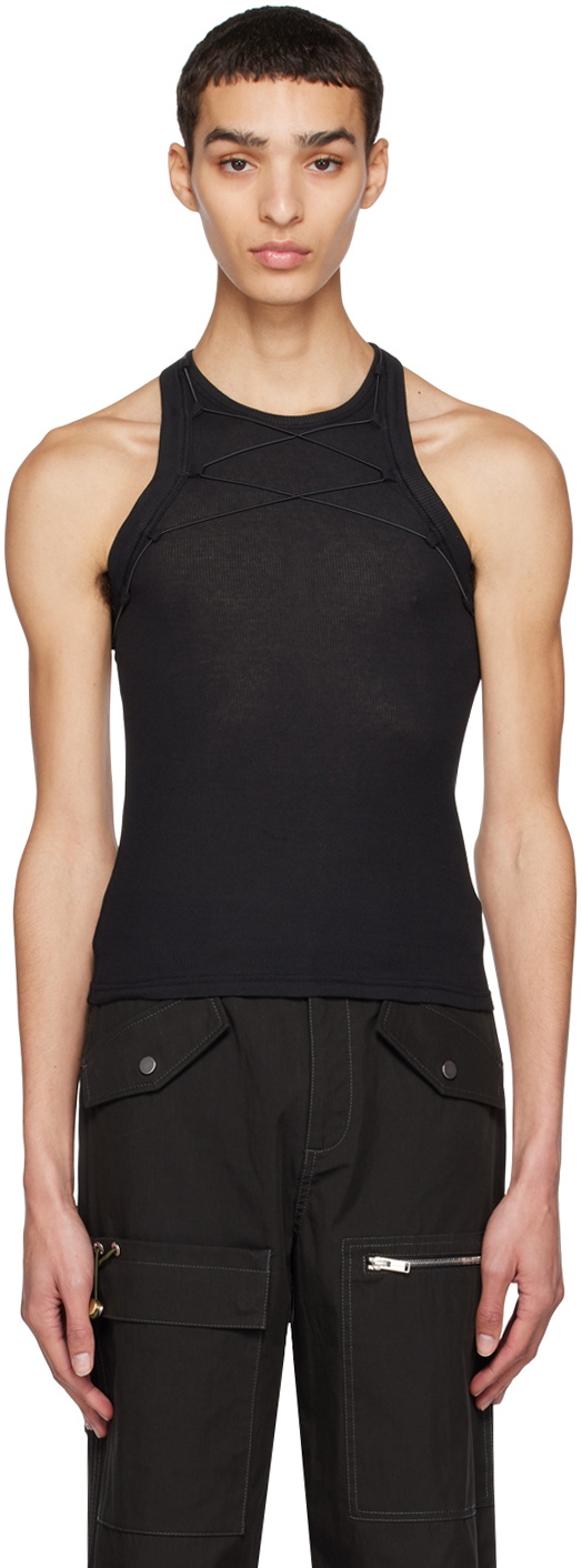Dion Lee Black Lock Lace Tank Top Dion Lee