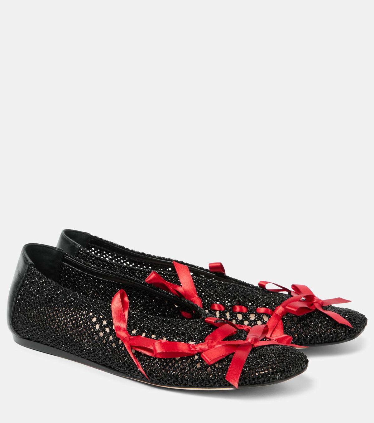 Simone Rocha Bow-detail crochet ballet flats Simone Rocha