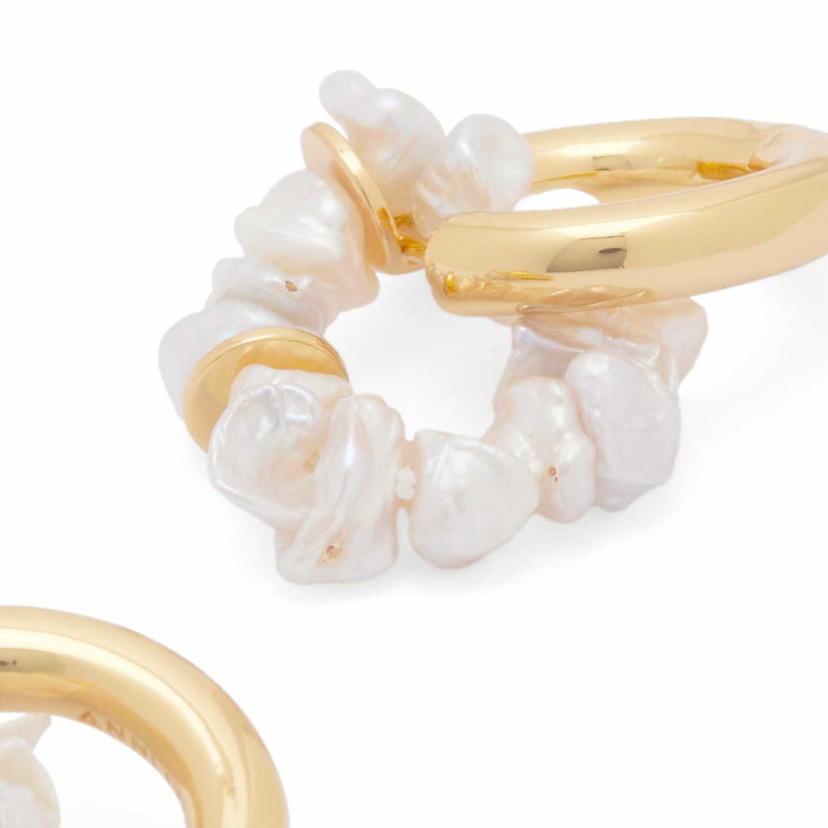 Anni Lu Women's Pearl Power Hoop Earrings in White Anni Lu