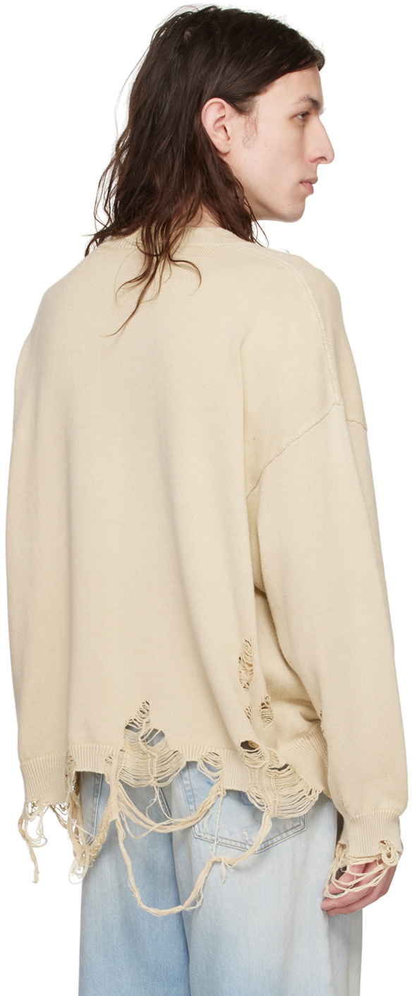 R13 Khaki Destroyed Sweater R13