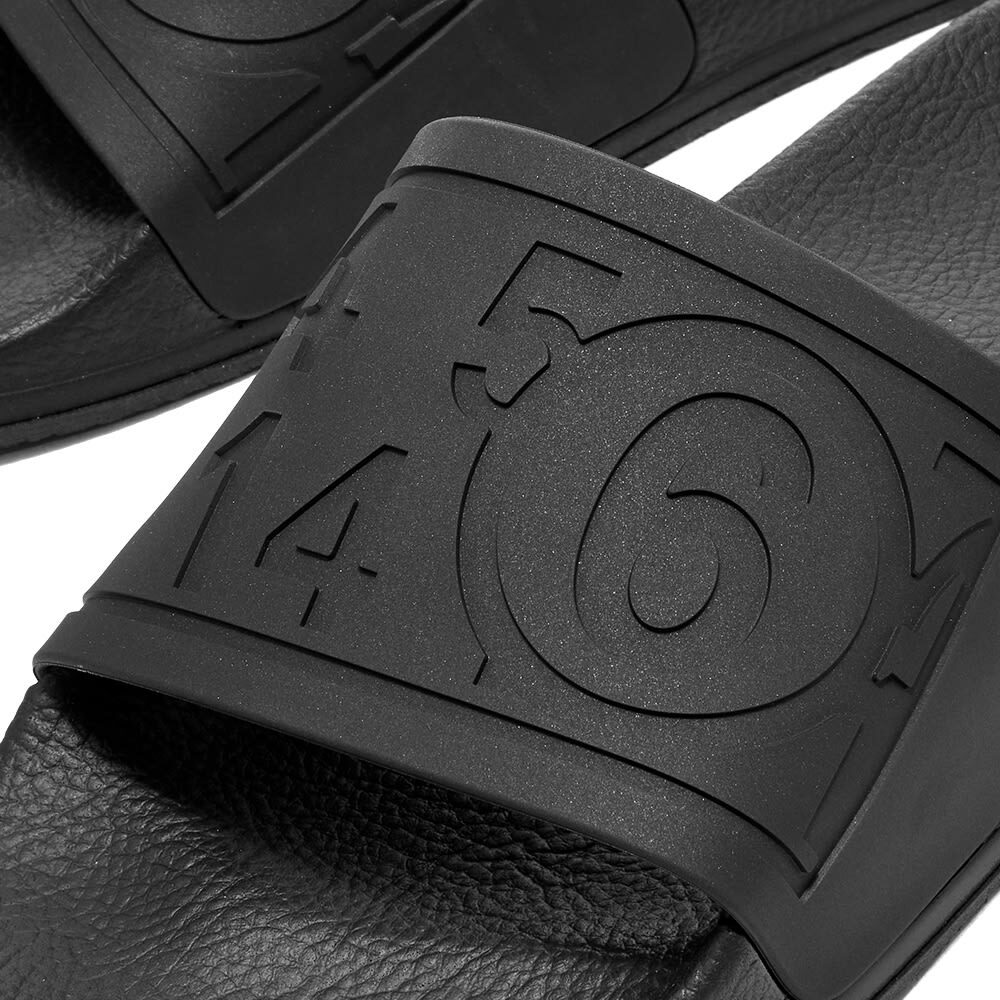 MM6 Maison Margiela Women's MM6 Logo Pool Slides in Black MM6 Maison ...