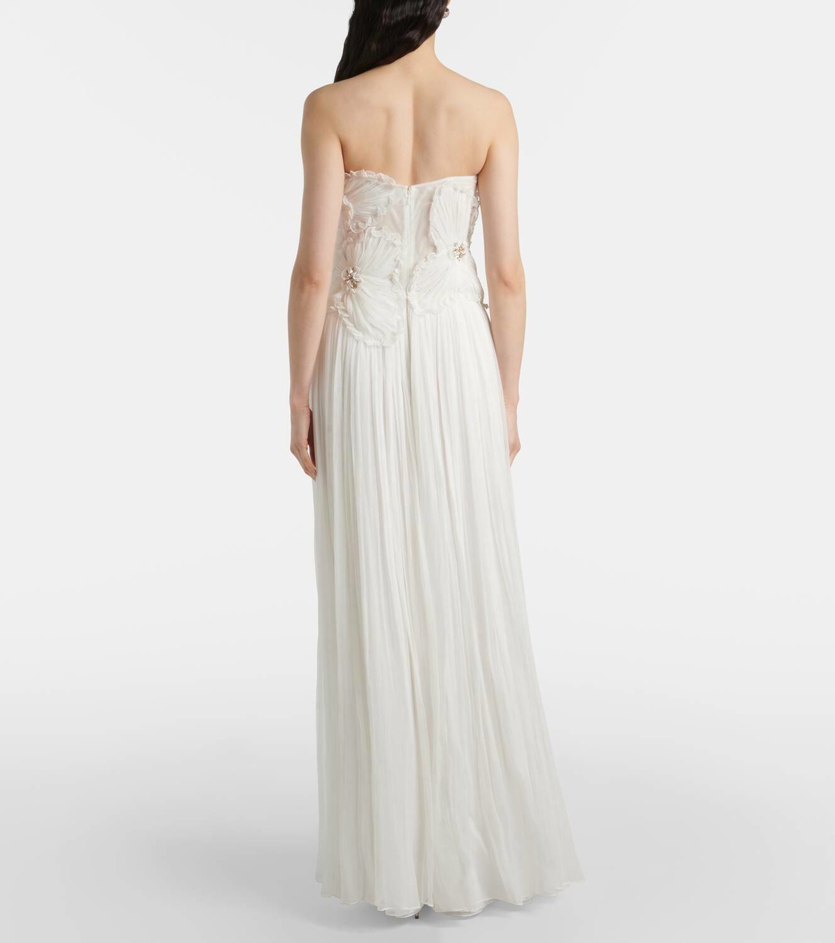 Costarellos Adamaris embellished floral strapless gown Costarellos