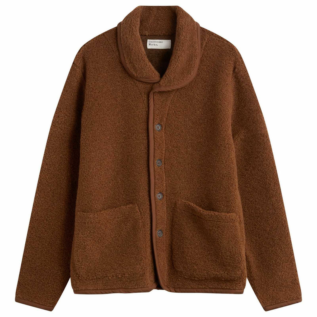Universal Works Men's Alvar Fleece Lancaster Jacket in Cumin Universal ...