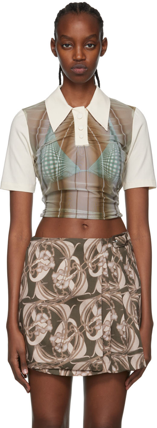 Anne Isabella Khaki Polyester Polo Anne Isabella