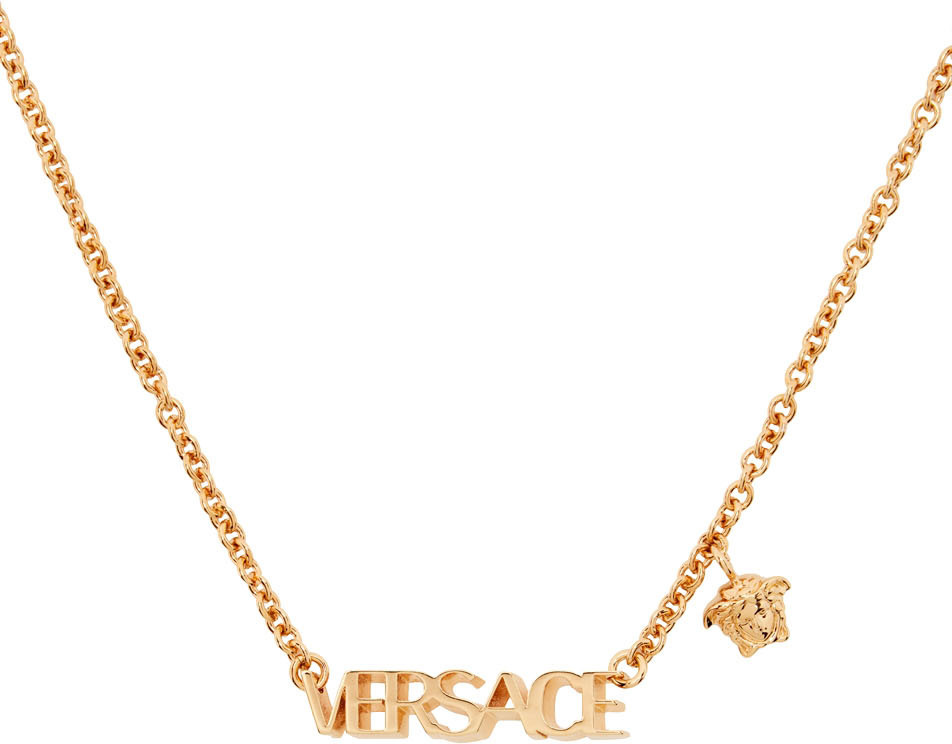 Versace Gold Logo Necklace Versace