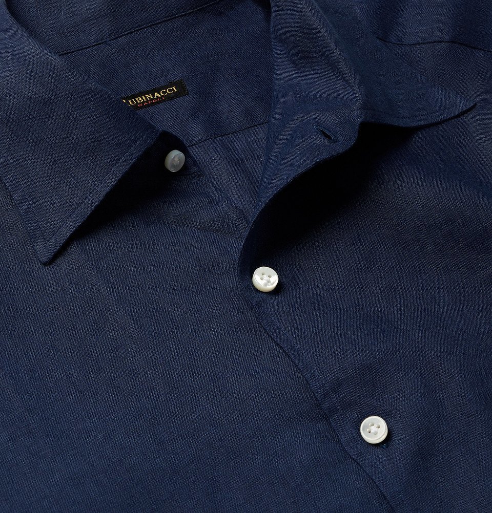 Rubinacci - Linen Shirt - Navy Rubinacci