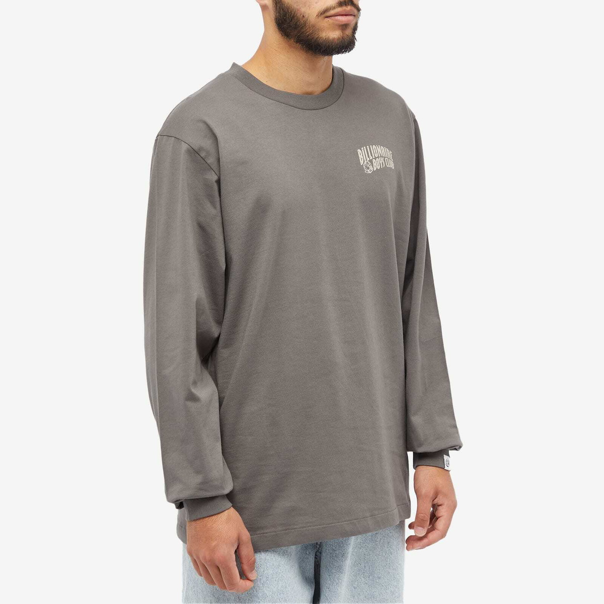 Billionaire Boys Club Men's Long Sleeve Small Arch Logo T-Shirt in Space Grey Billionaire Boys Club