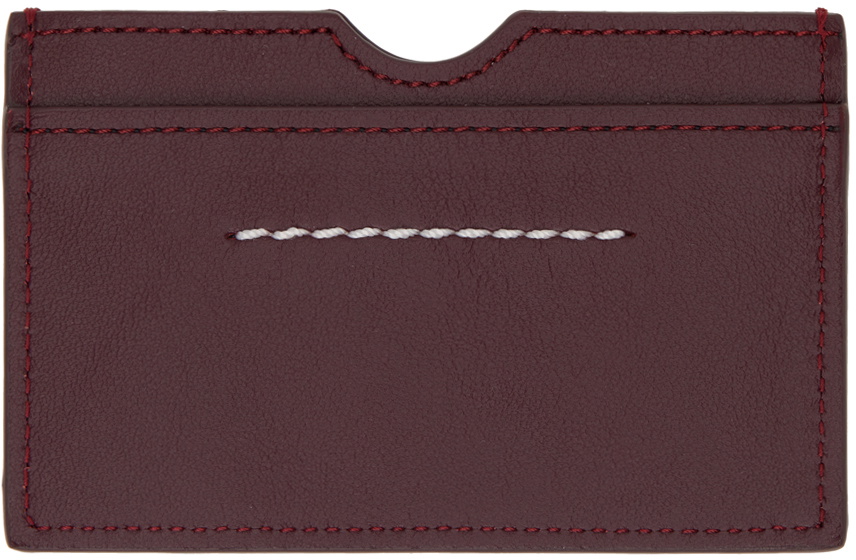 MM6 Maison Margiela Burgundy Numeric Card Holder MM6 Maison Margiela