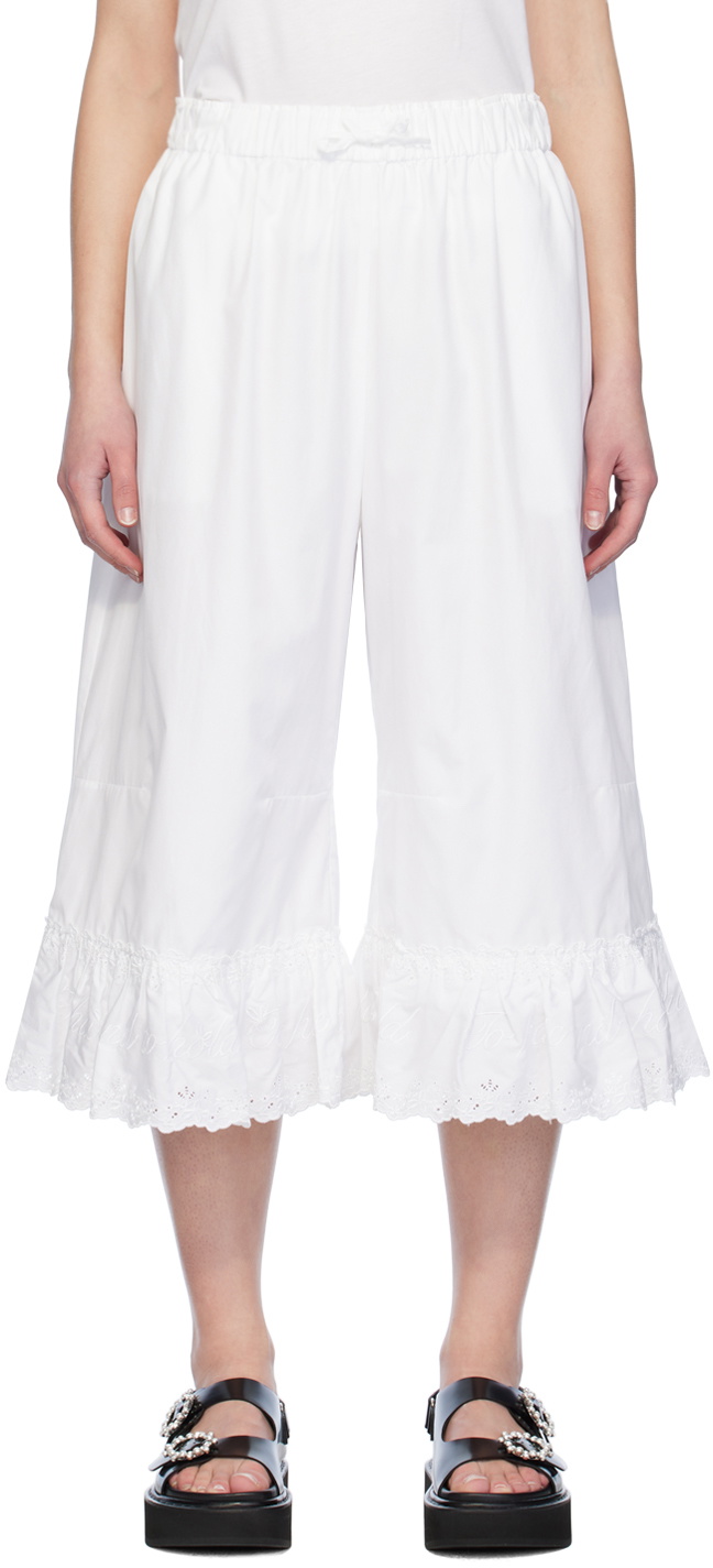 Simone Rocha White Drawstring Trousers Simone Rocha