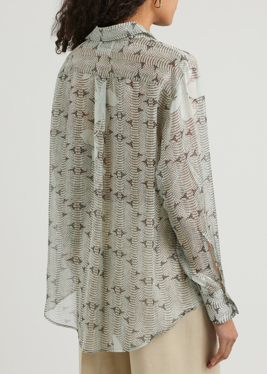 Forte_forte Python-print Silk-chiffon Shirt Multicoloured Forte Forte