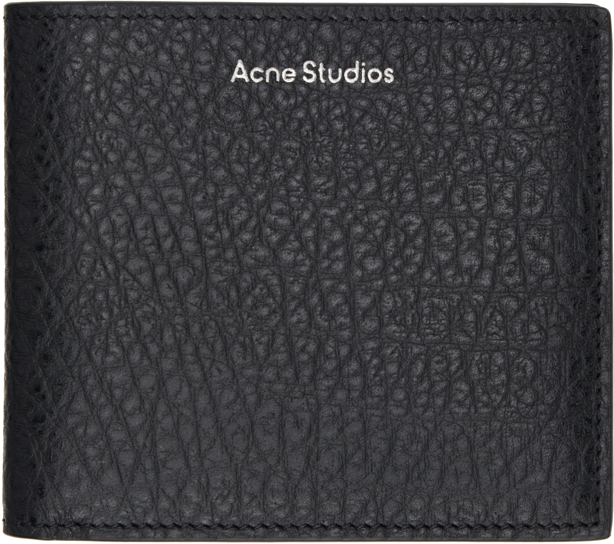 Acne Studios Black Folded Leather Wallet Acne Studios