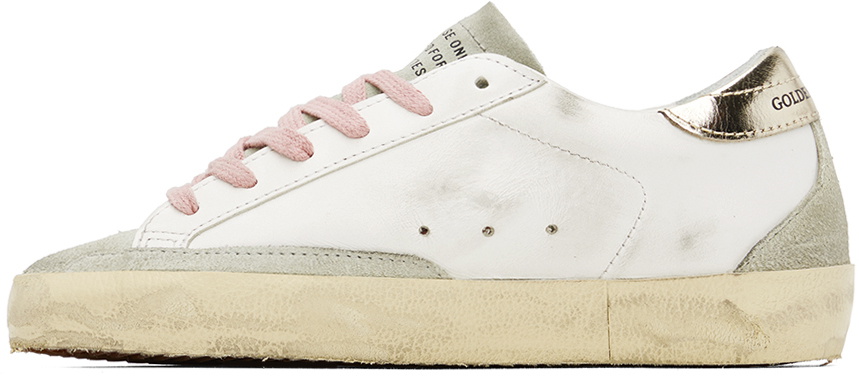 Golden Goose White & Gray Super-Star Sneakers Golden Goose Deluxe Brand